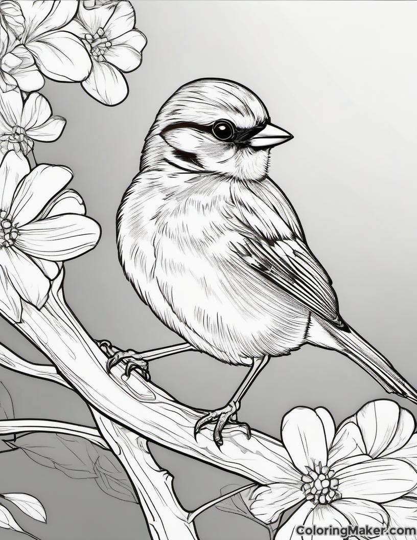 Sparrow Coloring Pages