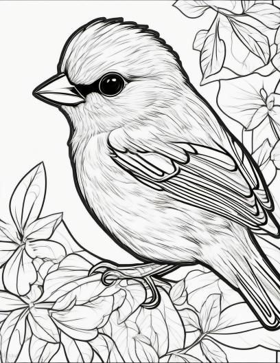 Sparrow Coloring Pages