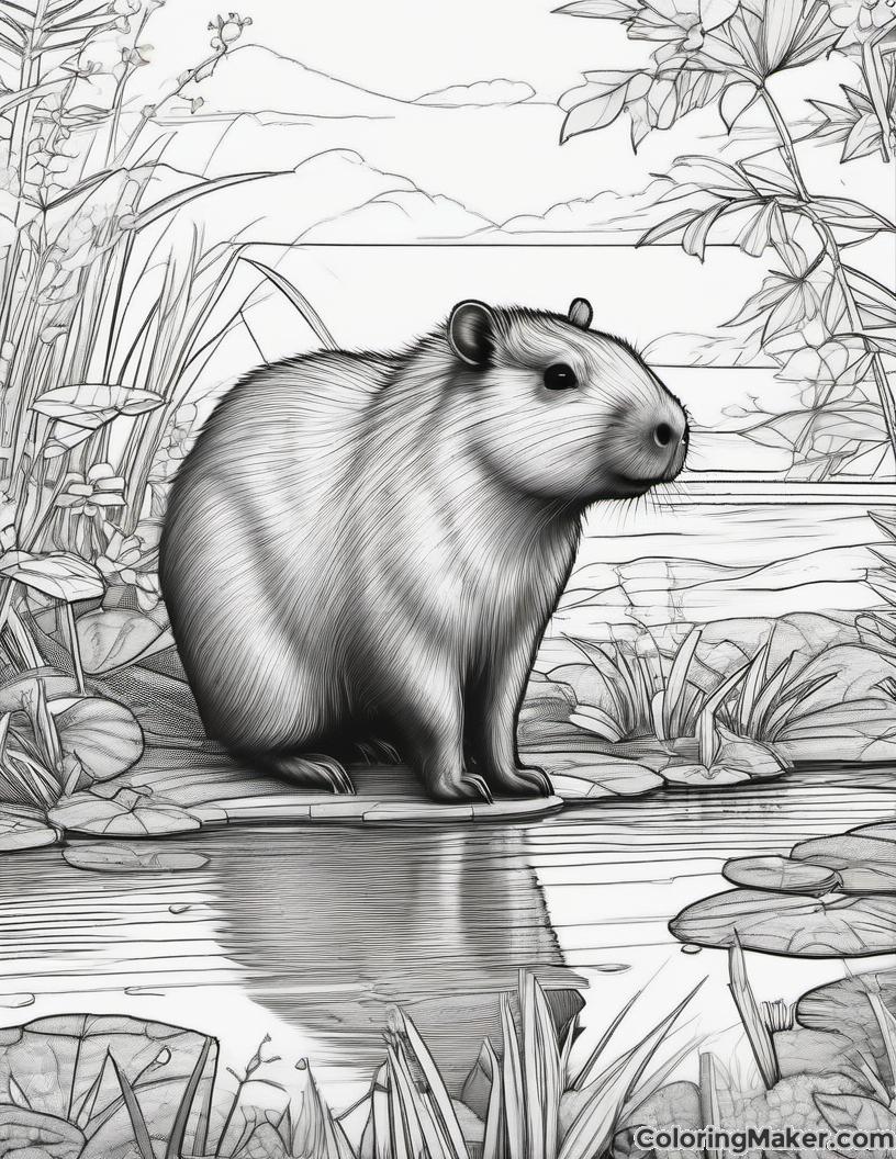 Capybara Coloring Pages