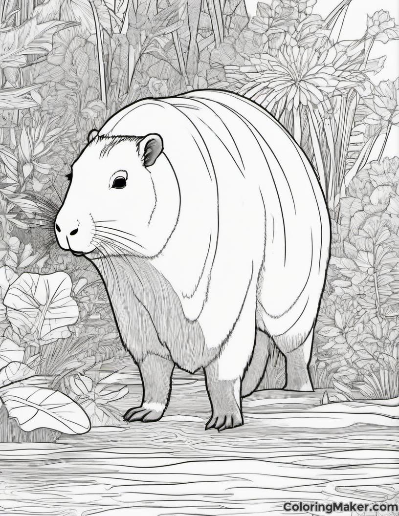 Capybara Coloring Pages
